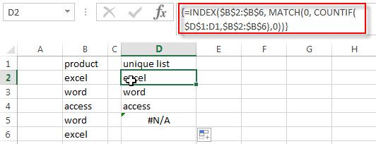 How To Extract A List Of Unique Values From A Column Range In Excel 