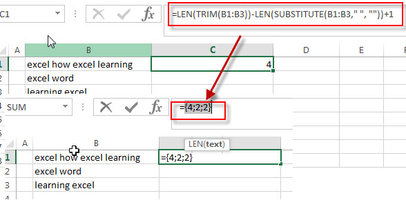 How To Count The Number Of Words In A Range Of Cells In Excel Free 