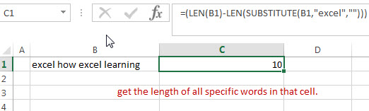 How To Count Specific Words In A Cell Or A Range In Excel Free Excel 