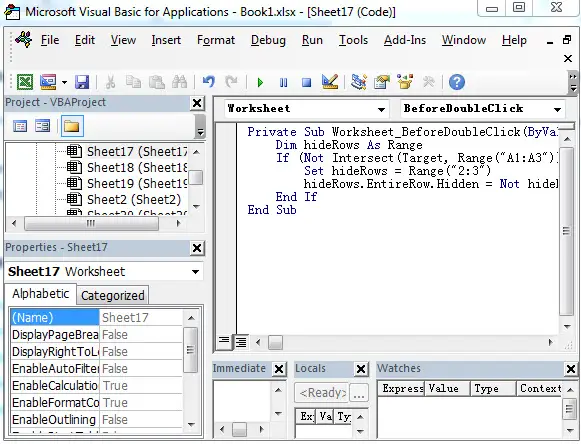 How To Unhide Hide Rows Or Columns With A Cell Double Click In Excel 