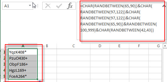 Generate Random Passwords Free Excel Tutorial