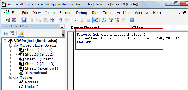 Excel Vba On Click Button Opecname