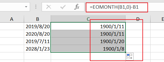 How To Calculate Remaining Days In A Month Or Year In Excel Free Excel Tutorial