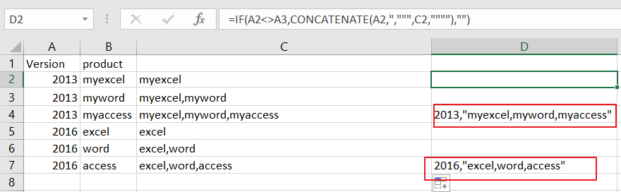 Concatenate Cells If Same Value Exists In Another Column3 Excel How