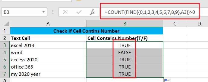 Cell Contains Number Free Excel Tutorial
