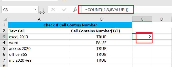 Cell Contains Number Free Excel Tutorial
